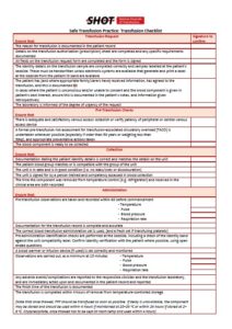 Safe transfusion practice : Transfusion checklist - Serious Hazards of ...