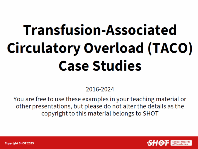 Transfusion-Associated Circulatory Overload (TACO) Cumulative Data ...