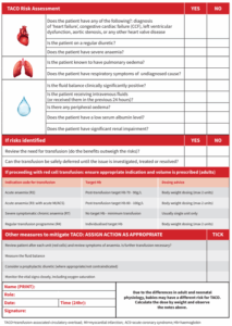 Transfusion-Associated Circulatory Overload (TACO) pre-transfusion risk ...